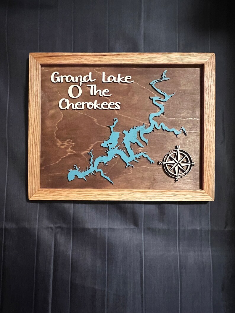 Grand Lake Map With Coves Digital Files - Etsy