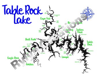 Table Rock Lake Fishing Map