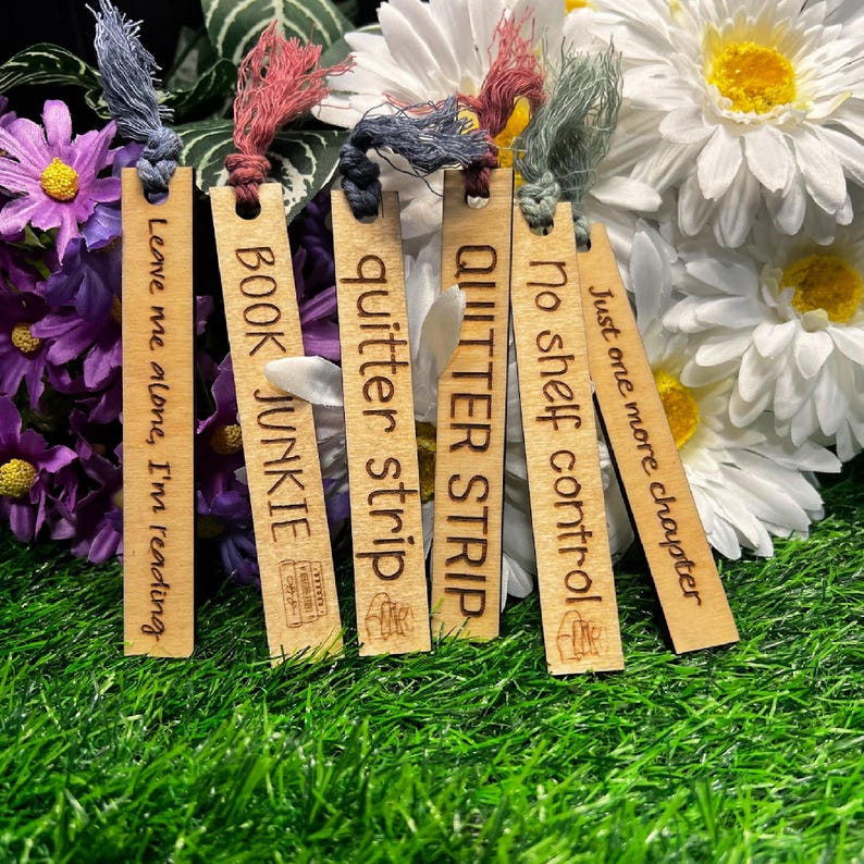 Laser Cut and Etched Bookmarks - Set of 5 - Etsy