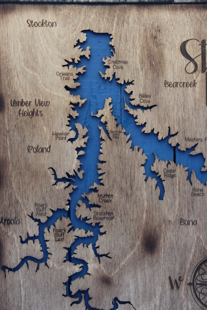 Rustic Stockton Lake Map - Etsy