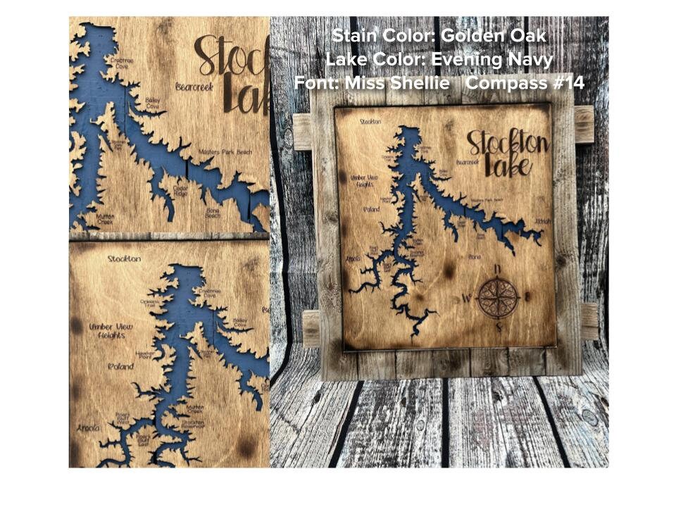 Rustic Stockton Lake Map - Etsy