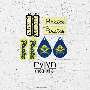 Pirates Mascot Earrings- Set of 4 Digital File! - Etsy