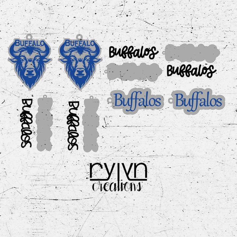 Buffalo Mascot Earrings- Set of 4 Digital File ONLY!!!! - Etsy