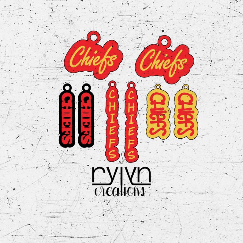 Chiefs Mascot Earrings- Set of 4 Digital File! - Etsy