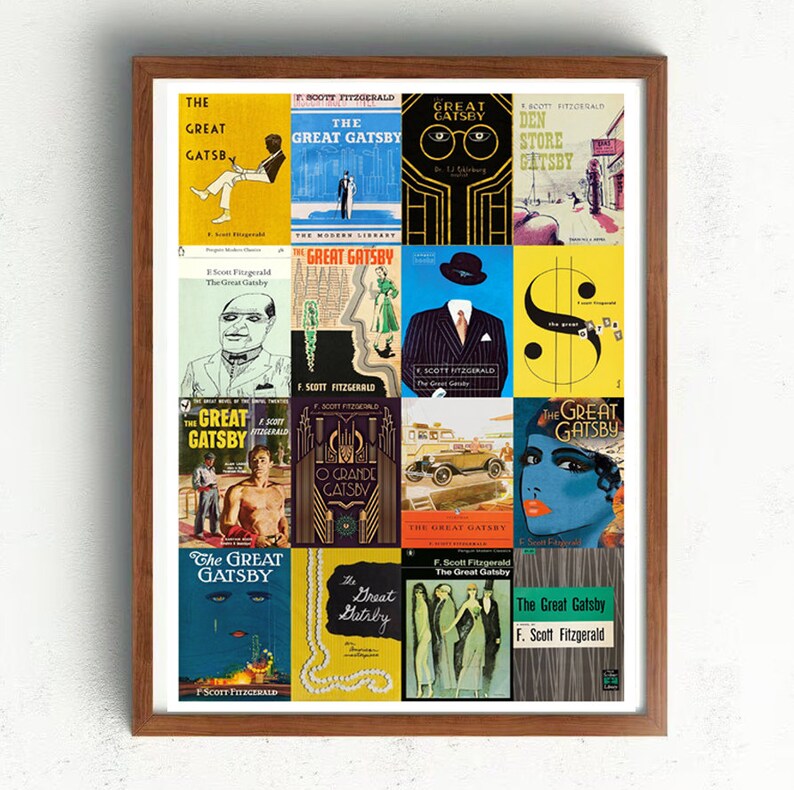 The Great Gatsby / F. Scott Fitzgerald Book Covers / Literary Poster ...