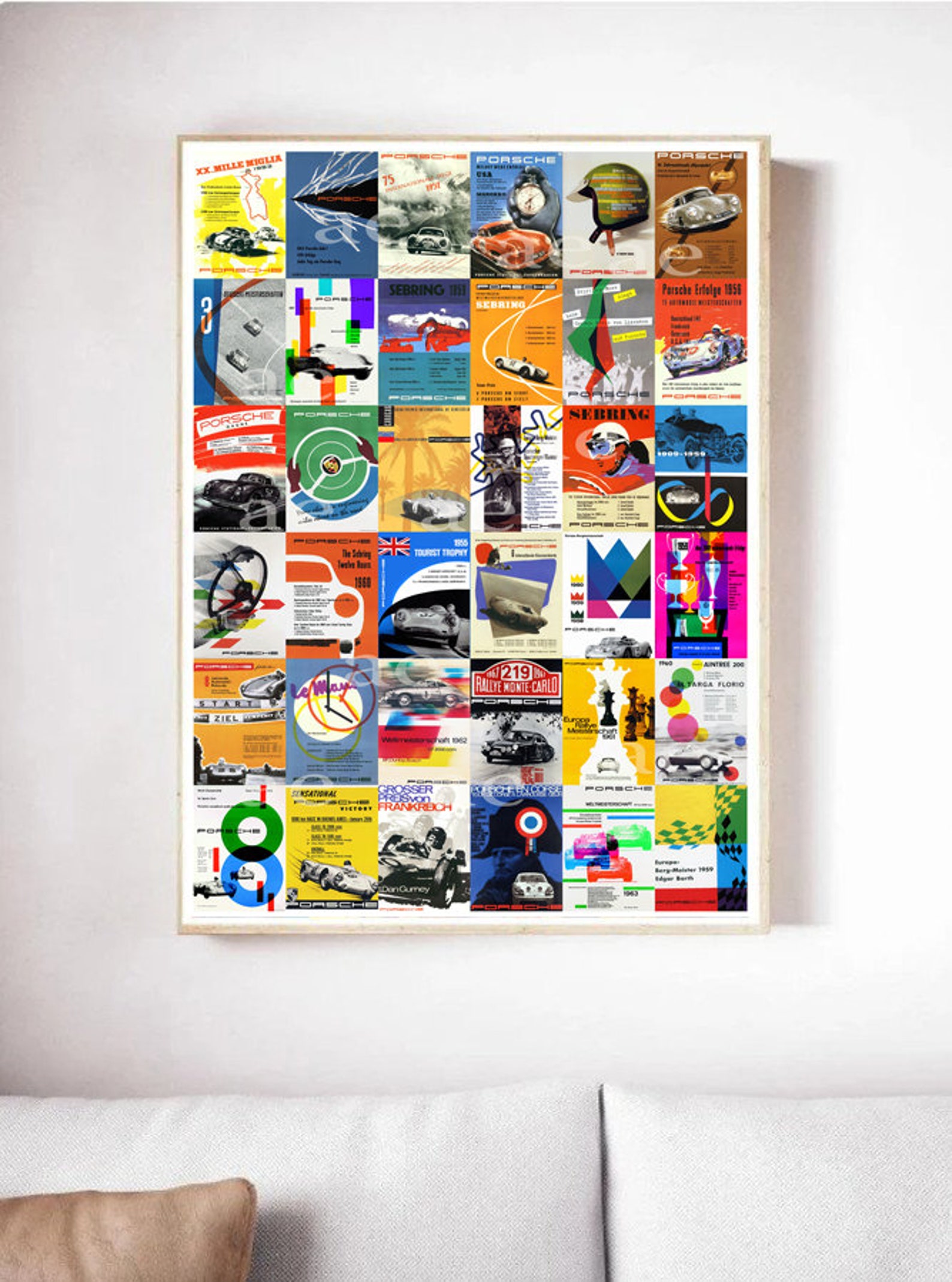 Porsche Poster / Vintage Porsche Collection, From 1950s-60s / Auto ...