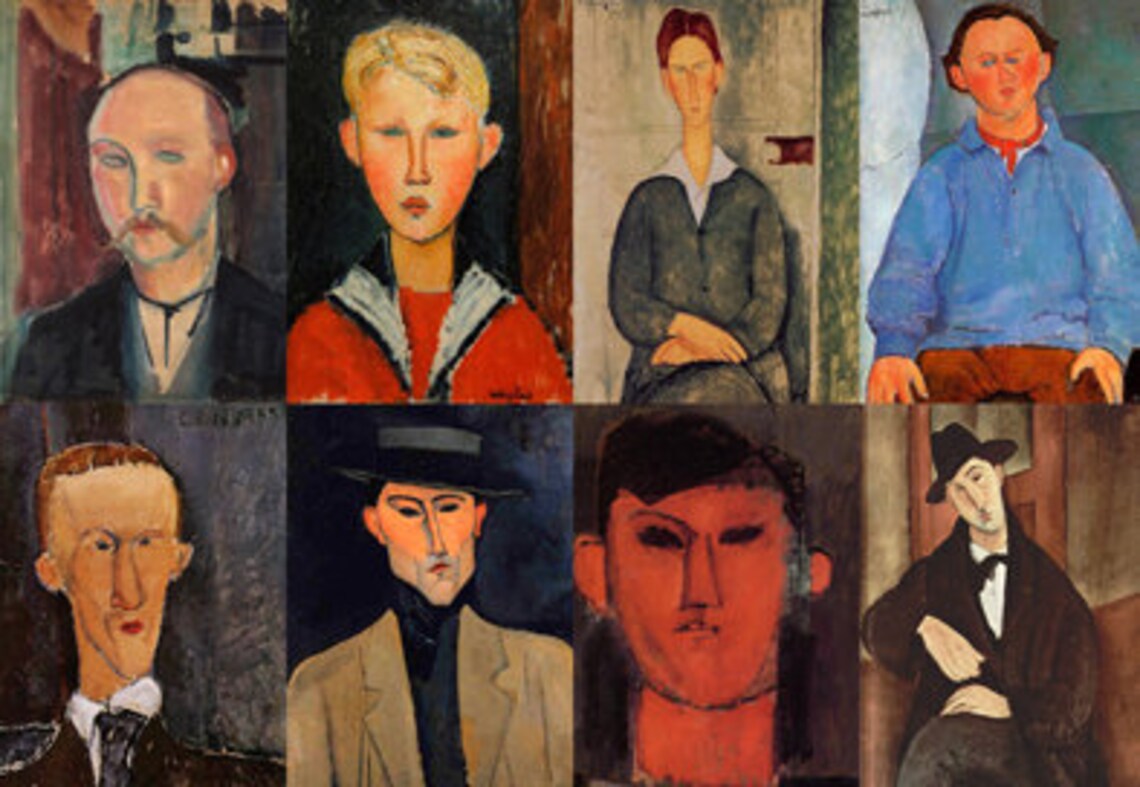 Amedeo Modigliani Men Portraits From 1910s / Modigliani's Set of 36 Men ...