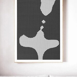 Kiss Minimal Dot Art Print Lovers Abstract Art Dot Art Colorful Wall