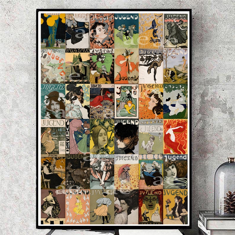 Art Nouveau Woman Poster: Jugend Magazine Cover Print - Etsy