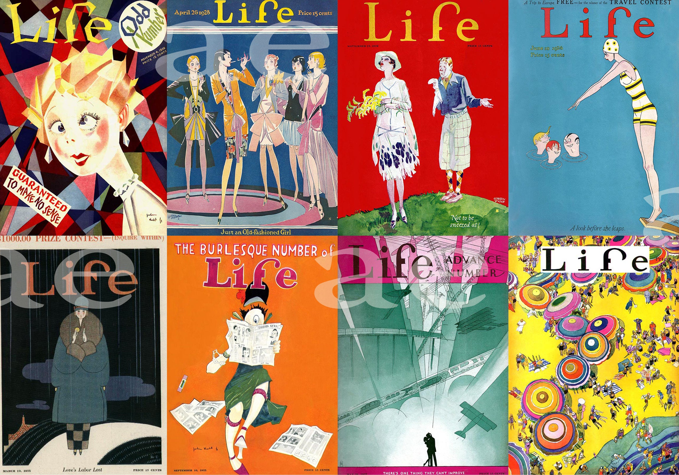 Vintage Life Magazine Covers From 1910s-1920s / Art Deco Poster ...