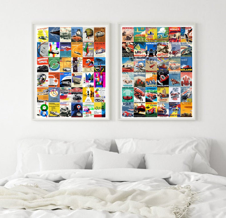 Grand Prix Posters From 1900s-1950s / Vintage Car Racing Poster ...