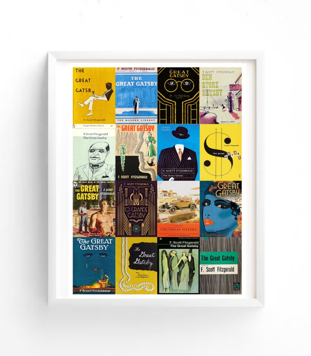 The Great Gatsby / F. Scott Fitzgerald Book Covers / Literary Poster ...