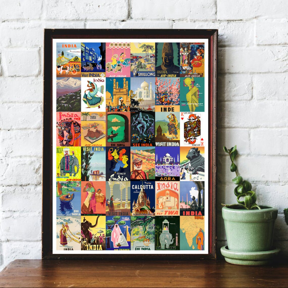 India Travel Posters / India Wall Art / Mid Century Modern / Colorful ...