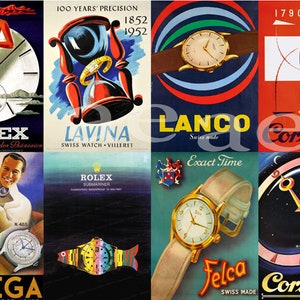 Iconic Watches Poster / Vintage Advertisement Posters From 1930s-60s ...