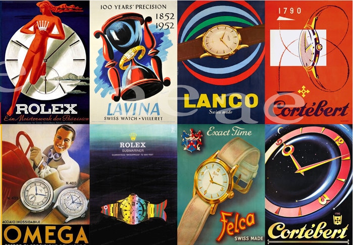 Iconic Watches Poster / Vintage Advertisement Posters From 1930s-60s ...