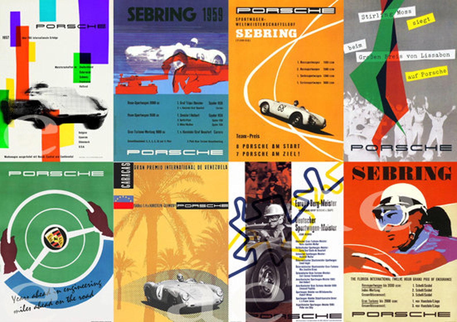 Porsche Poster / Vintage Porsche Collection, From 1950s-60s / Auto ...
