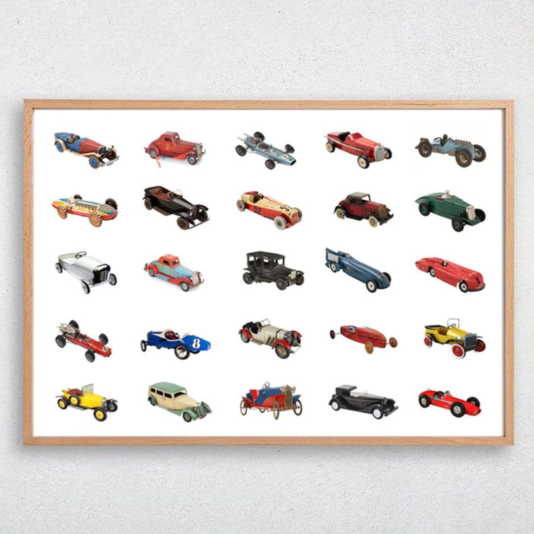 Antique and Vintage Toy Cars Poster, 1920s-1960s / Collectible Toy Cars ...