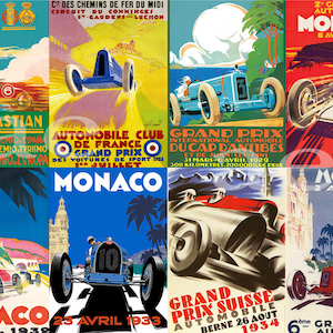 Grand Prix Posters From 1900s-1950s / Vintage Car Racing Poster ...