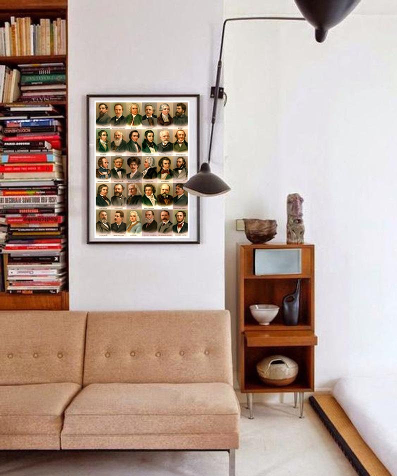 Classical Composers Poster / Classical Music Fan, Beethoven, Mozart ...