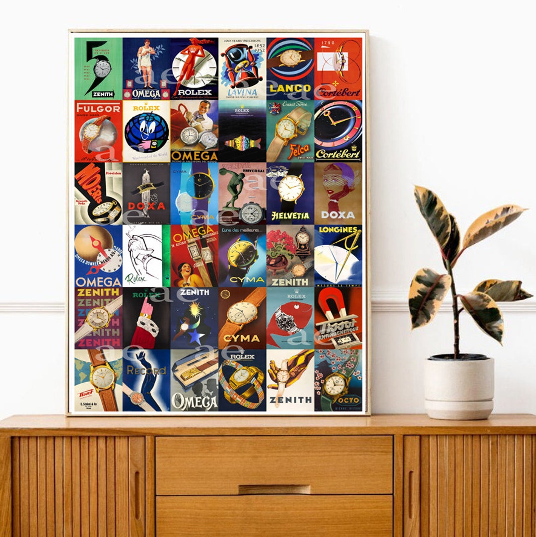 Iconic Watches Poster / Vintage Advertisement Posters From 1930s-60s ...