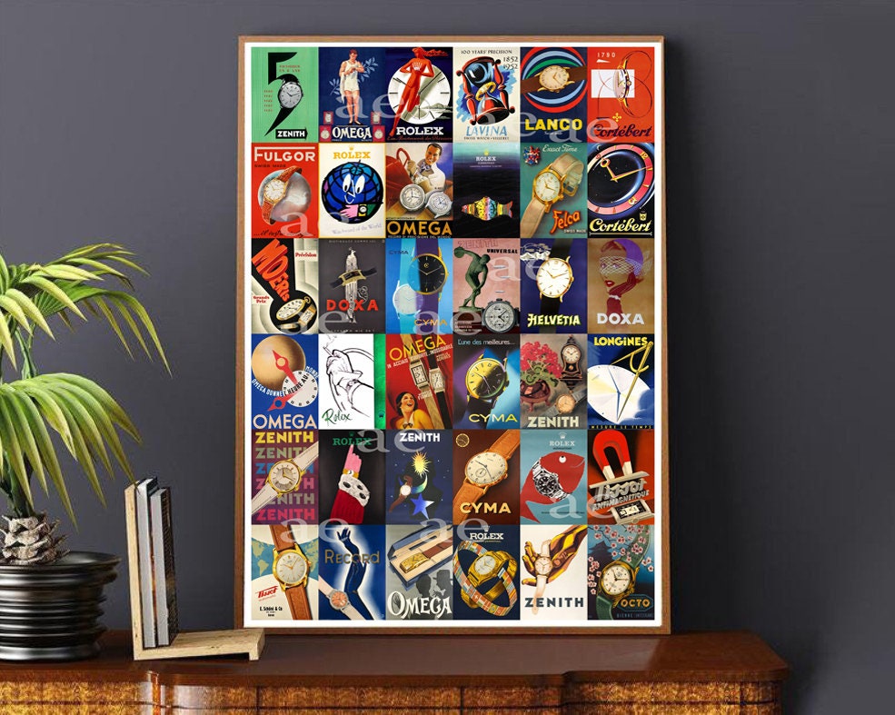 Iconic Watches Poster / Vintage Advertisement Posters From 1930s-60s ...