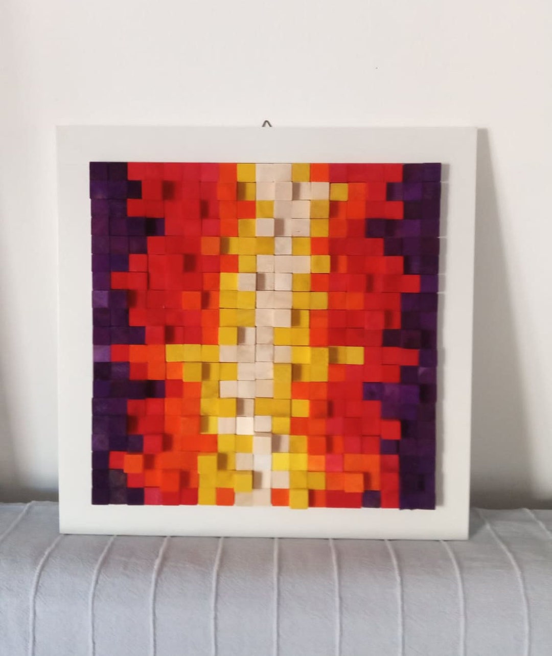 Wooden Mosaic / Abstract Wood Art Sculpture / Colorful Wood Wall Art ...