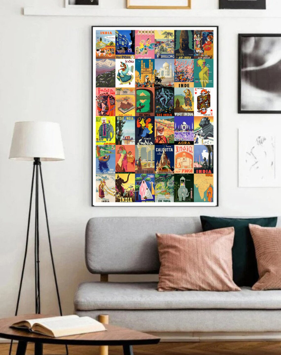 India Travel Posters / India Wall Art / Mid Century Modern / Colorful ...