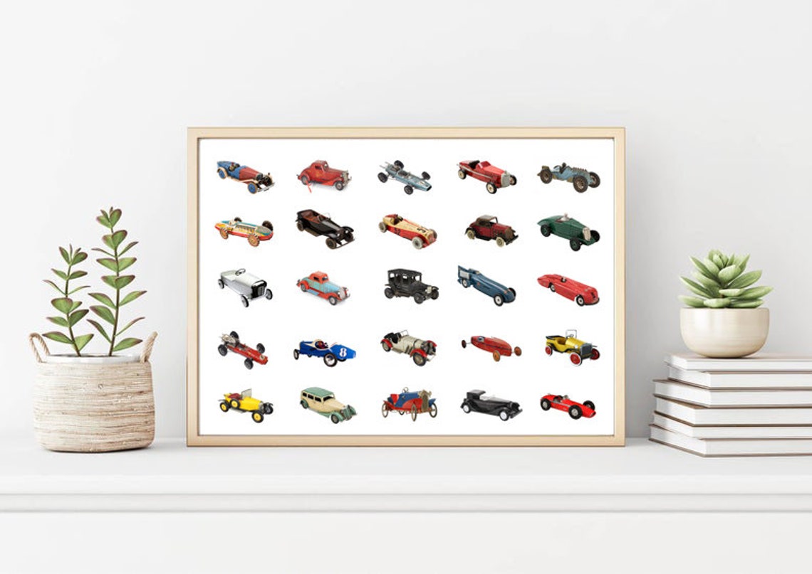 Antique and Vintage Toy Cars Poster, 1920s-1960s / Collectible Toy Cars ...