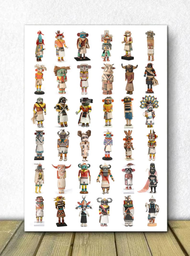 Hopi Kachina Dolls Poster / Hopi Katsina Vintage Collection / Native ...