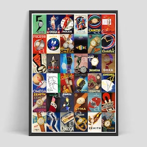 Iconic Watches Poster / Vintage Advertisement Posters From 1930s-60s ...