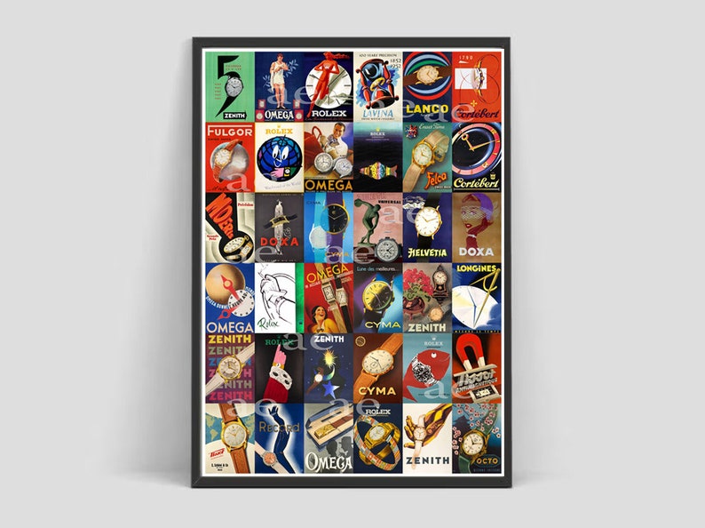 Iconic Watches Poster / Vintage Advertisement Posters From 1930s-60s ...
