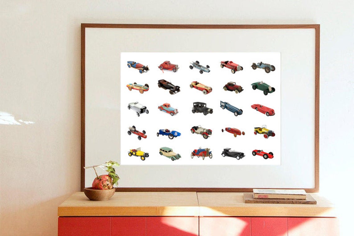 Antique and Vintage Toy Cars Poster, 1920s-1960s / Collectible Toy Cars ...