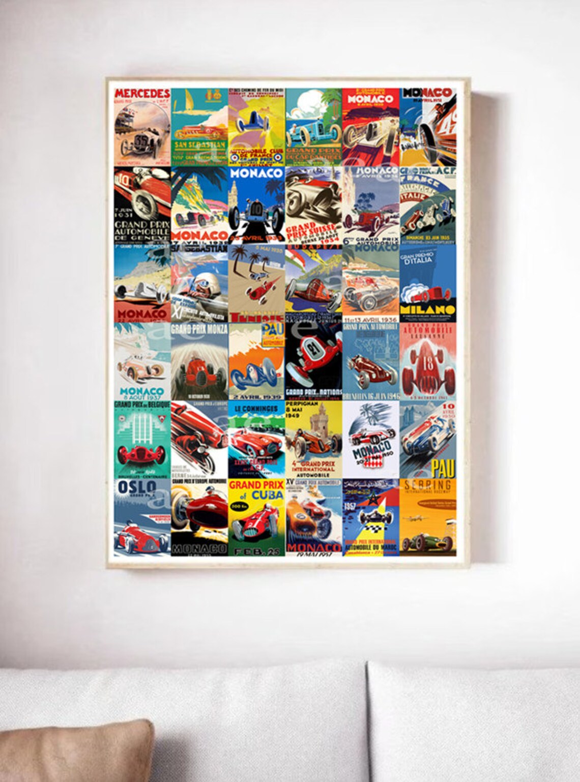 Grand Prix Posters From 1900s-1950s / Vintage Car Racing Poster ...