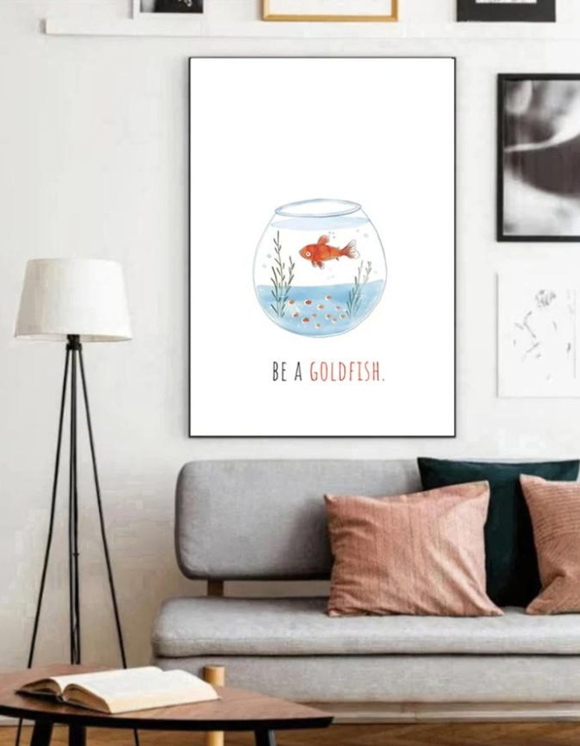 Be A Goldfish Poster, Goldfish Quote, Modern Quote Poster, Minimalist ...