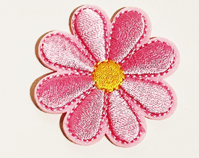 Pink Daisy Embroidered Patch DIY Applique Backpack Patch Jeans Patch ...