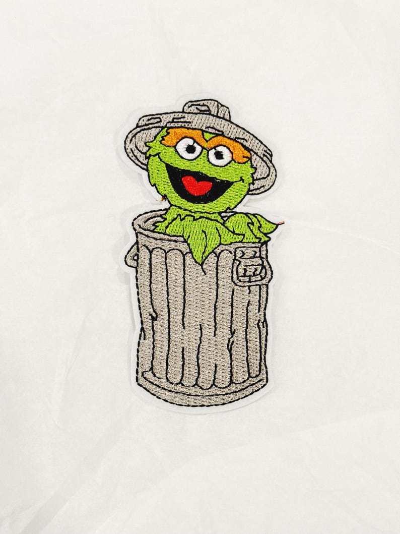Oscar the Grouch Embroidered Patch: Sesame Street Iron-on Appliqueiron ...