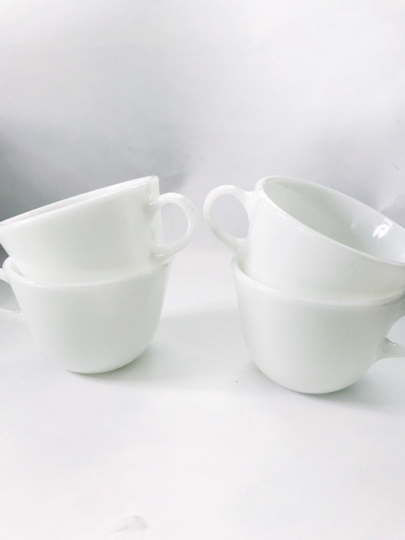 Vintage Pyrex Milk Glass Coffee Cups Set of 4 1970's 70s | Etsy