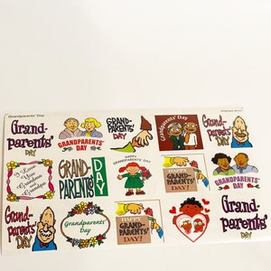Grandparents Day Stickers Vintage Highlight National Grandparent's Day ...