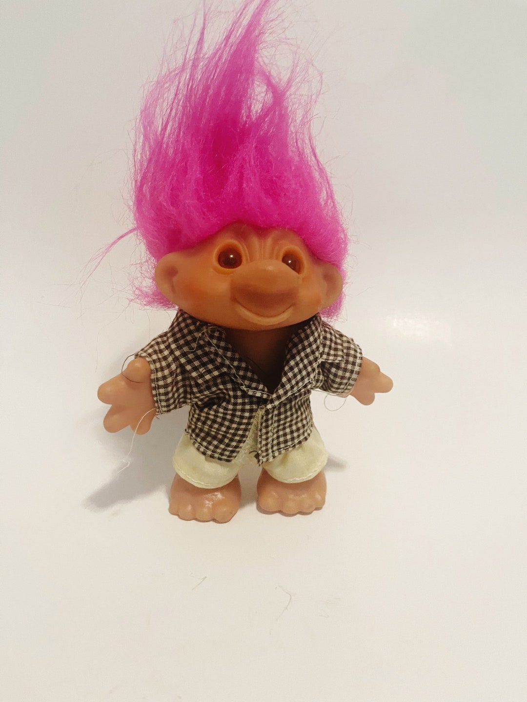 Vintage Dam Troll Marked 1986 DAM Troll Doll 1980s Neon Pink Hair Troll ...
