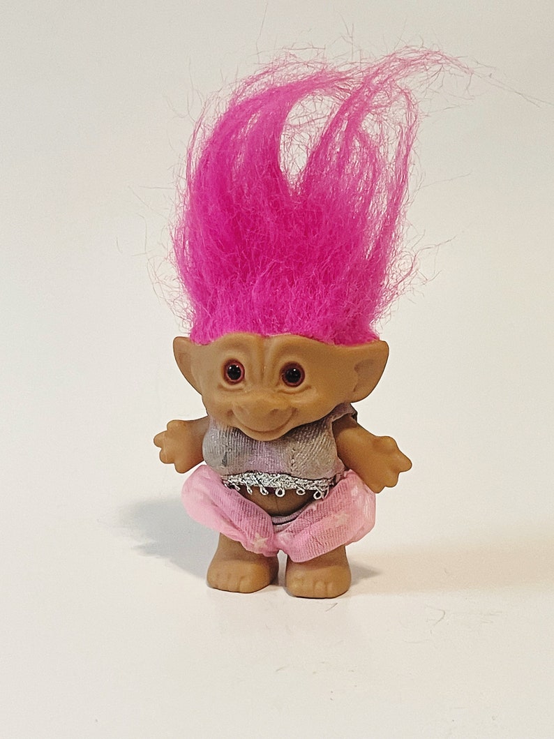 Vintage Neon Pink Hair Troll Doll Belly Dancing Troll Pink - Etsy