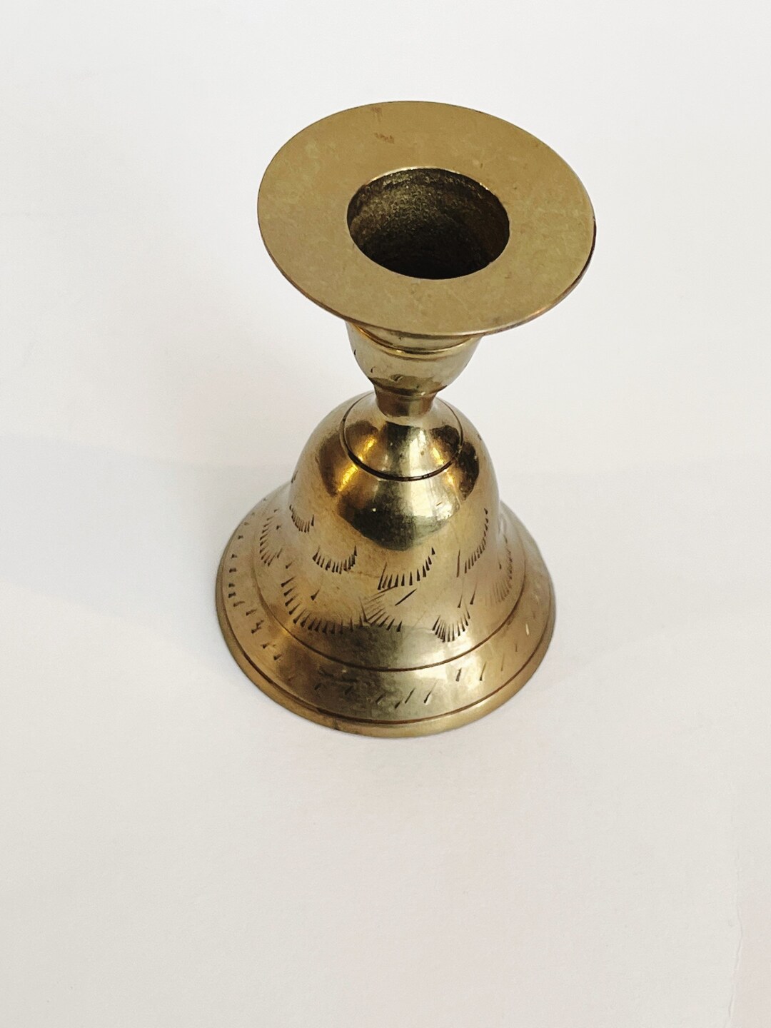 Vintage Brass Bell Candle Holder: Rustic Dinner Bell, MCM Decor - Etsy