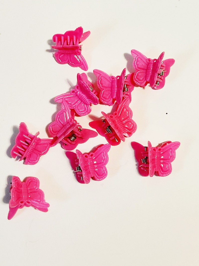 90s Style Pink Butterfly Clips Mini Butterflies Hair Clip Hair - Etsy