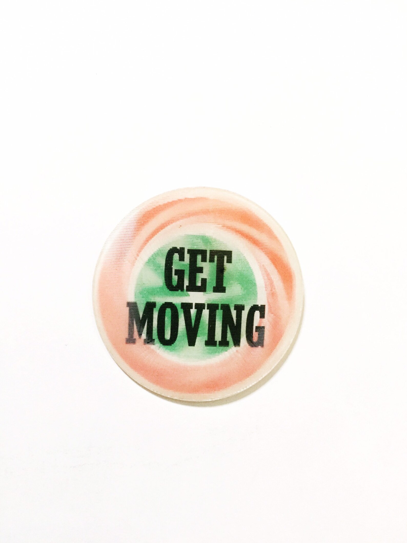 Vintage Get Moving Pin: Reflective Spinning Wheel Image, Topps Chewing ...