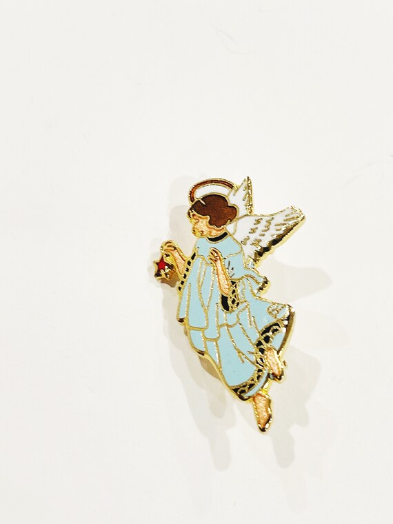Vintage Angel Pin Angel Enamel Pin Guardian Angel Pin… - Gem