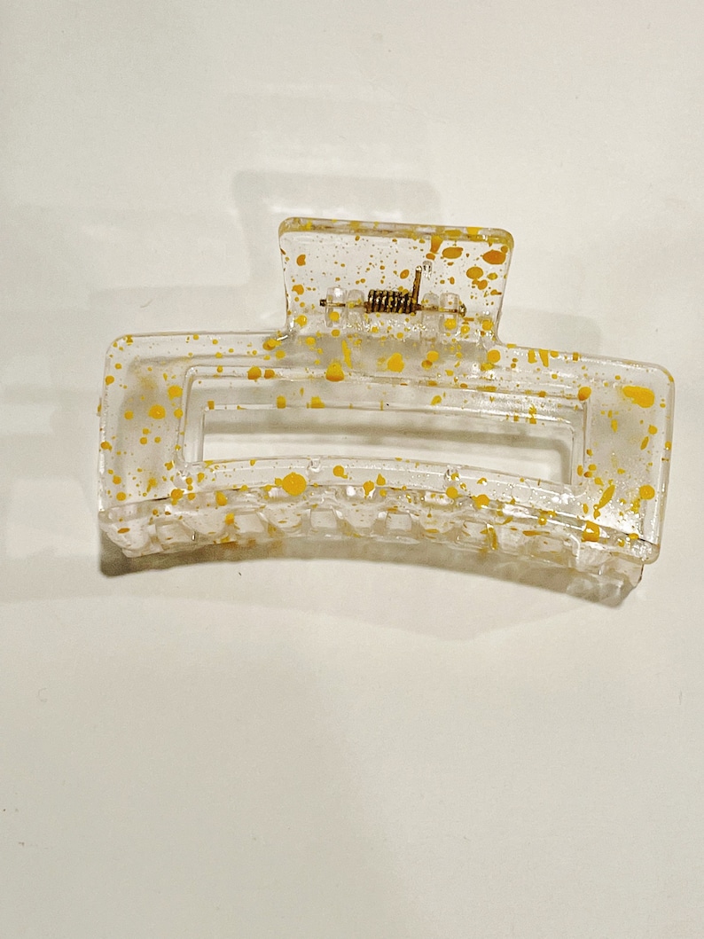 Yellow Hair Claw Clip Retro Hair Clamp Speckled Hair Clip Pain Splatter ...