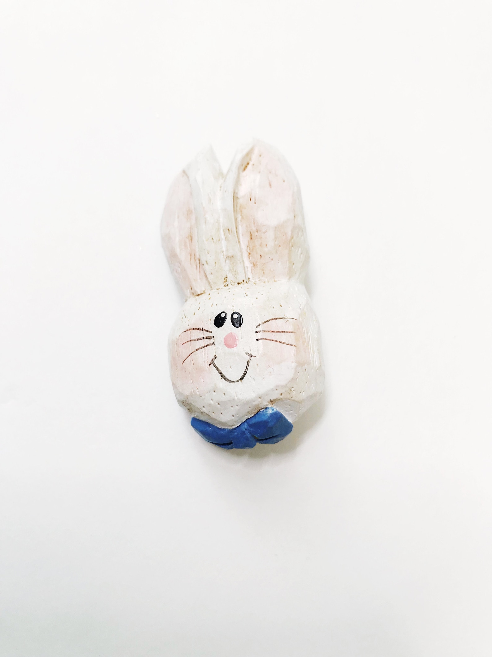 Wood Carved Bunny Pin Easter Rabbit Pin back Button Brooch | Etsy