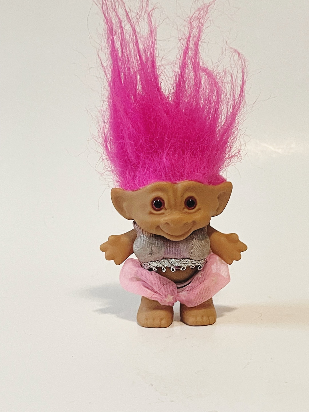 Vintage Neon Pink Hair Troll Doll Belly Dancing Troll Pink Jewel ...