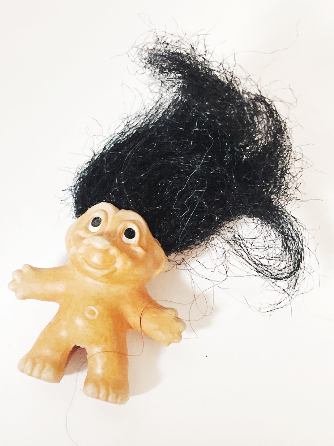 Vintage Small 1 1/2" Black Hair Troll Doll Retro Pencil Topper Troll ...