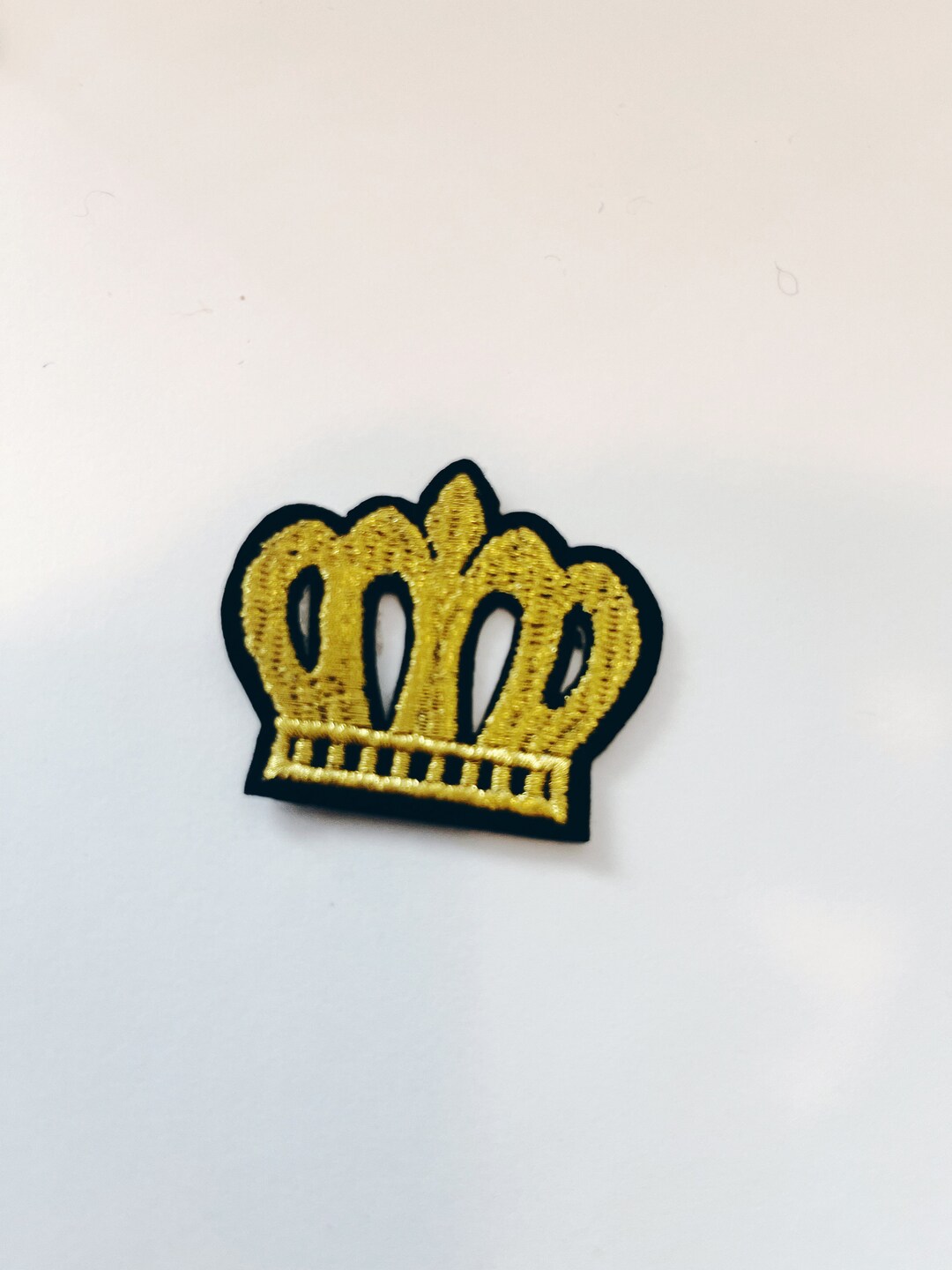 Gold Crown Patch Sew on Iron on Patches DIY King Queen Crown Embroiled Patch Novelty Backpack ...