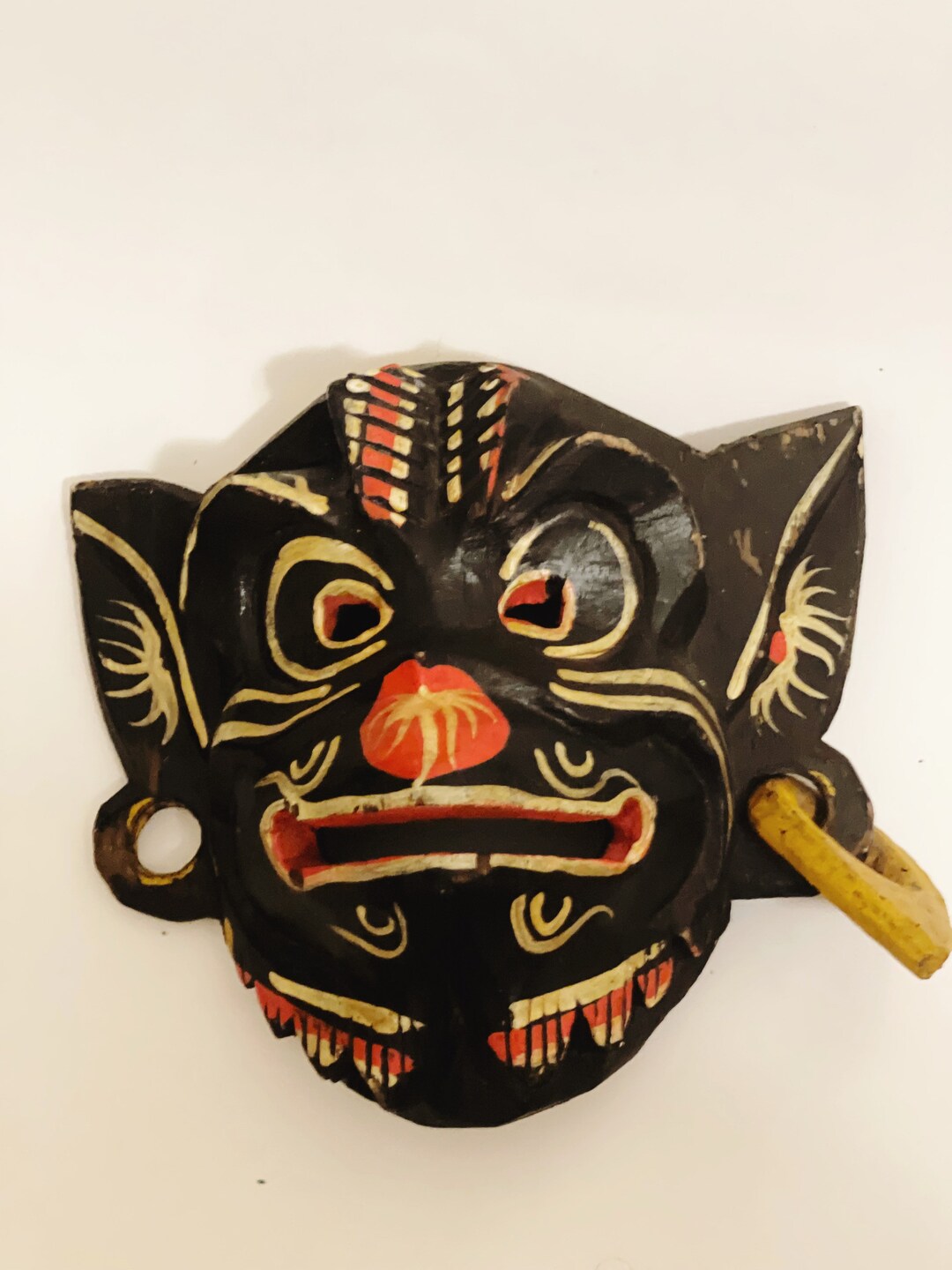 Baliness Bali Indonesian Monkey Hand-carved Wood Wall Hanging Face ...